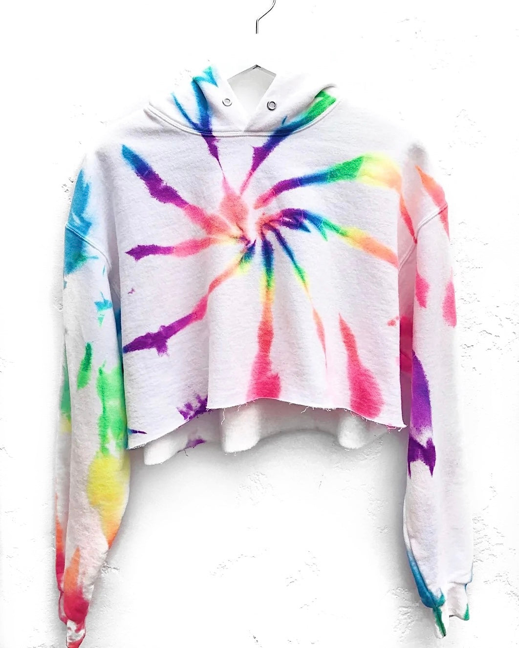 Tie-Dyed Cropped Hoodie / Neon Rainbow – MYRRHEONLINE